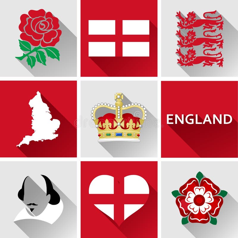 England Flat Icon Set stock illustration. Illustration of bridge - 63354129