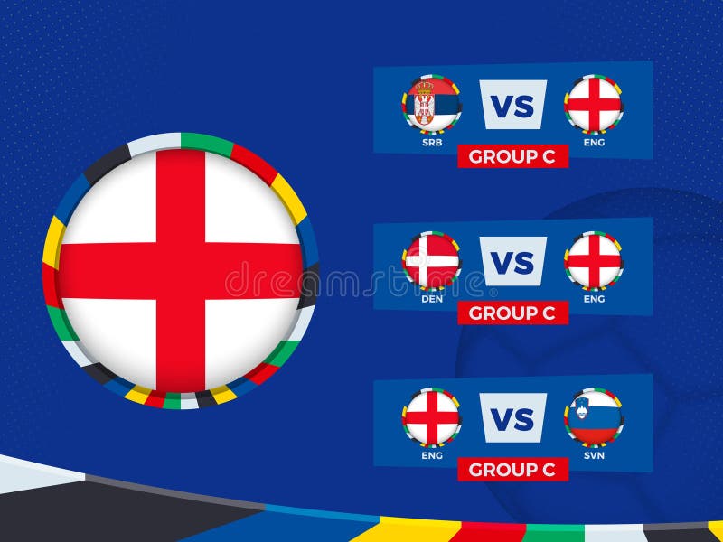 England Football Team Match Schedule in Group Stage Stock Vector ...