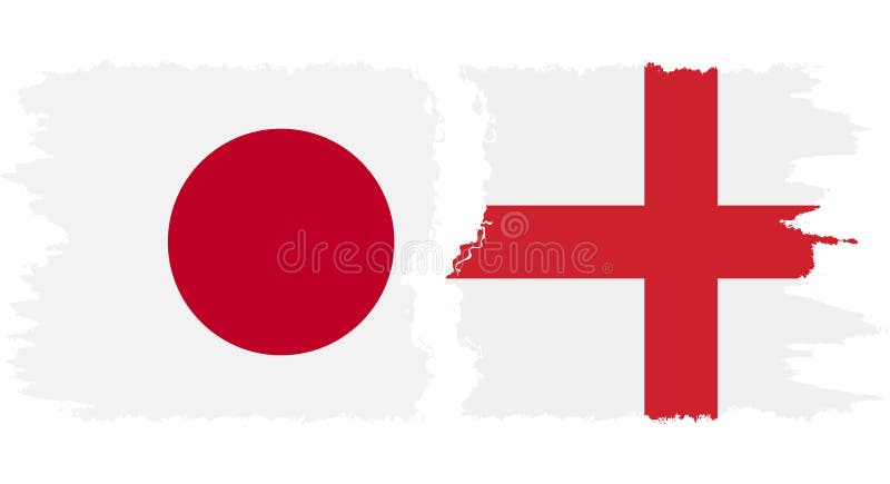 England and Japan Grunge Flags Connection Vector Stock Vector ...