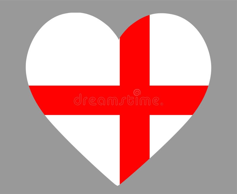 England Flag National Europe Emblem Heart Icon Vector Stock Vector ...