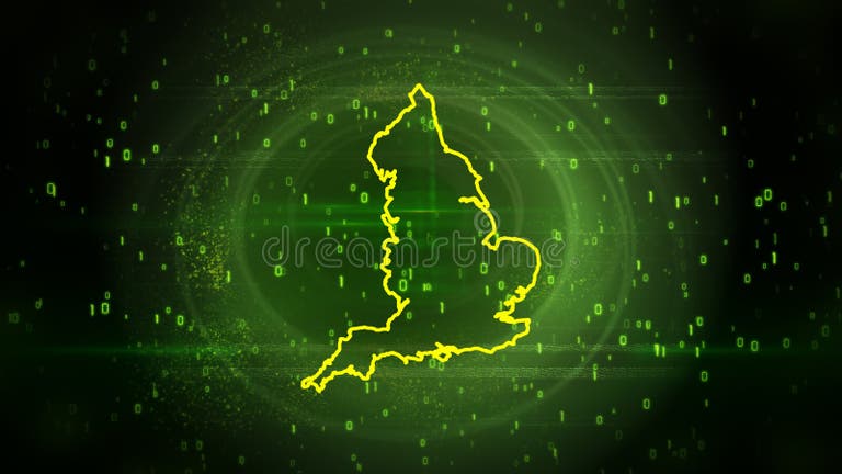 England Map on Digital Background Stock Illustration - Illustration of ...