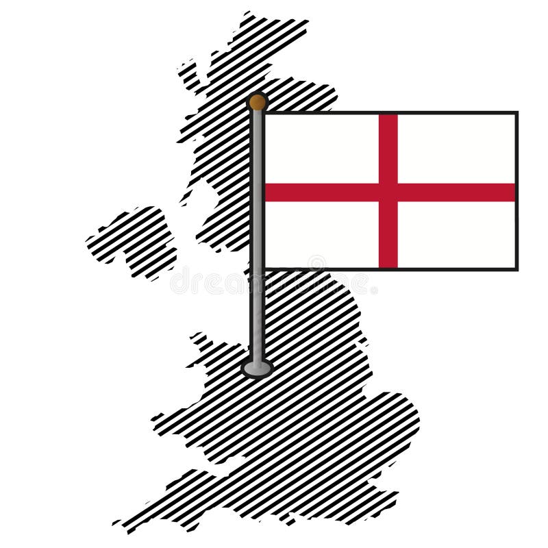 England Map with Flag. Vector Stock Illustration - Illustration of ...