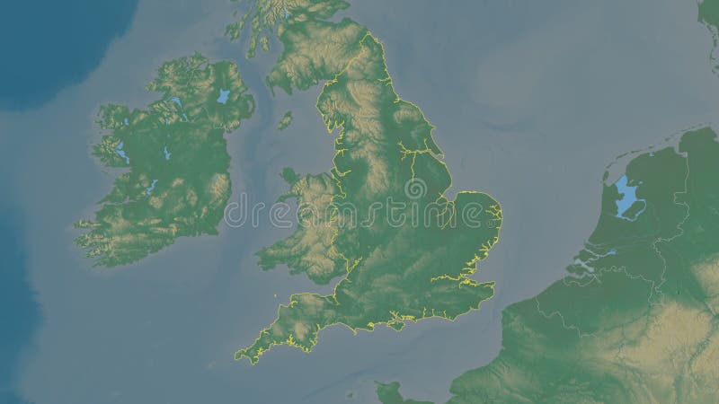 England - overview. Relief stock illustration. Illustration of land ...