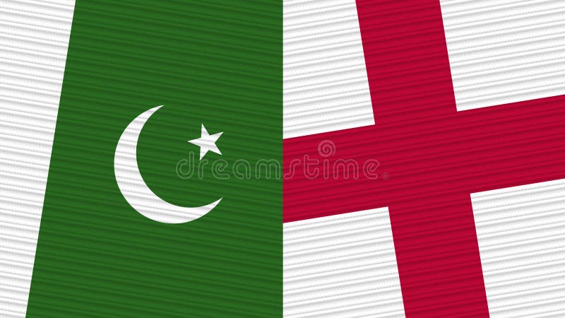 England and Pakistan Two Half Flags Together Stock Illustration ...