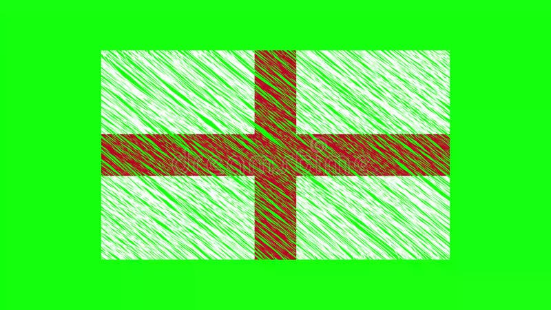 England Scribble Animation on Green Screen Background. Looping Seamless ...