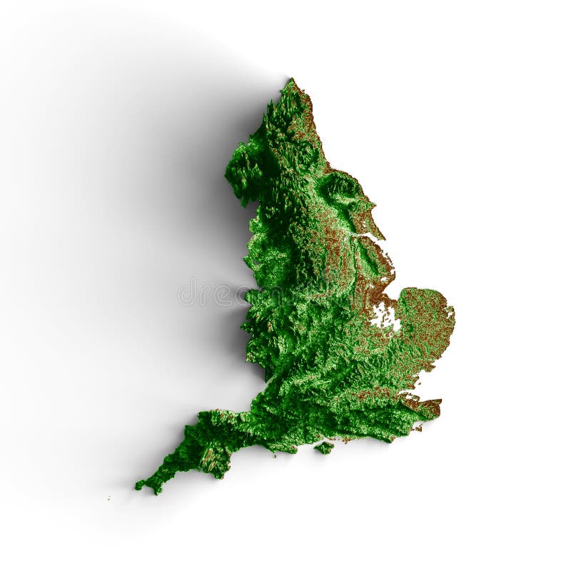 England Topographic Map 3d Realistic Map Color 3d Illustration Stock ...