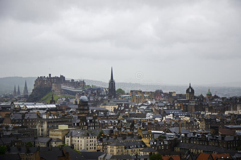England 06-2012 (243) View of Edinburgh with the Castle Stock Image ...