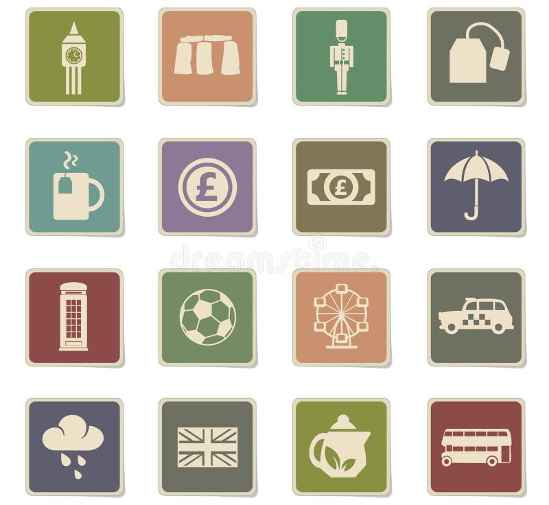 England icon set stock vector. Illustration of vector - 121918054