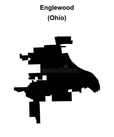 Englewood outline map stock vector. Illustration of ohio - 357491944