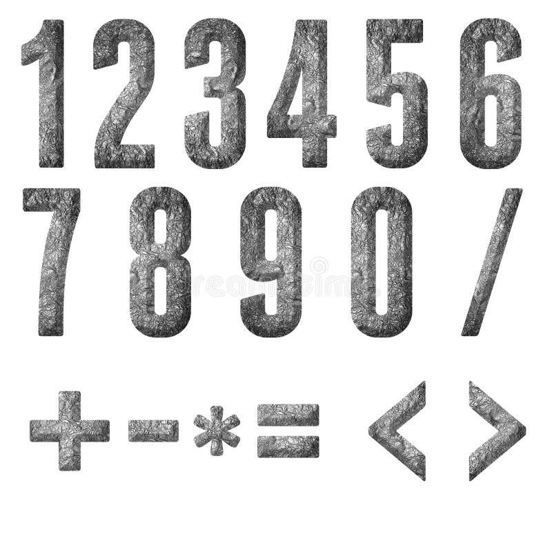 Englisches Alphabet, Zahlen Und Zeichen Lokalisiert, Grungy Stock ...