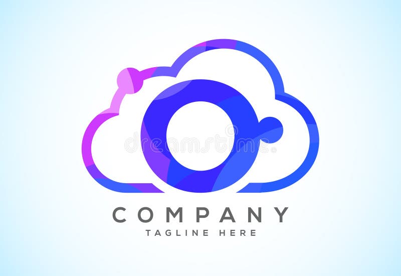 English Alphabet with the Cloud. Cloud Computing Service Logo Stock ...