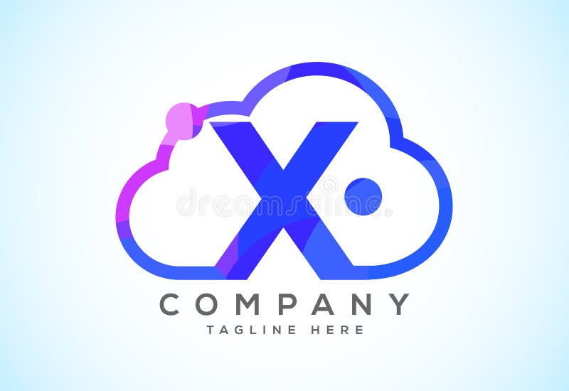 English Alphabet with the Cloud. Cloud Computing Service Logo Stock ...