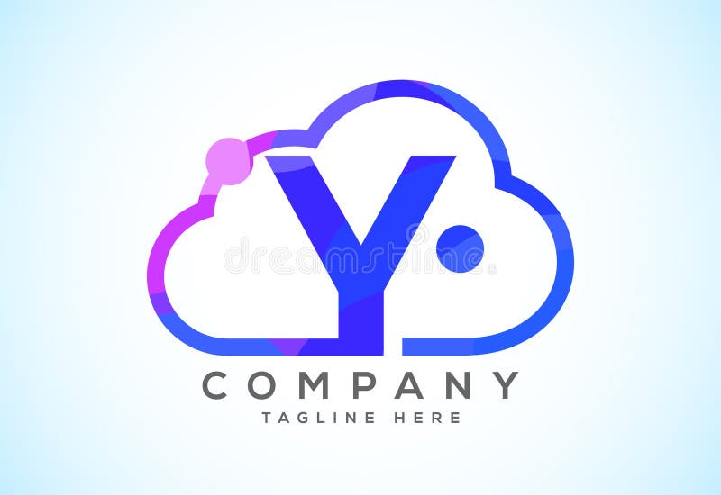 English Alphabet with the Cloud. Cloud Computing Service Logo Stock ...