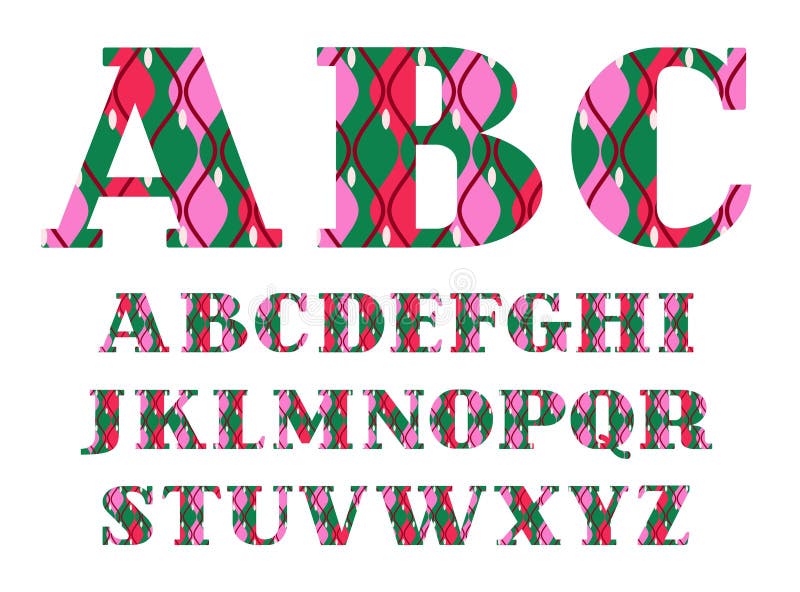 Green and red alphabet stock vector. Illustration of design - 12761857