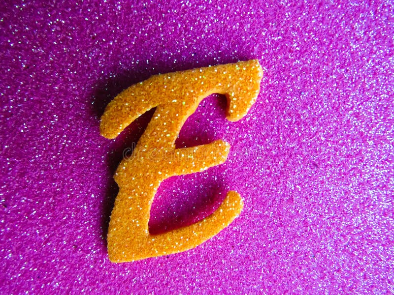 An English Alphabet E Pink Background Shiney Stock Photo - Image of ...