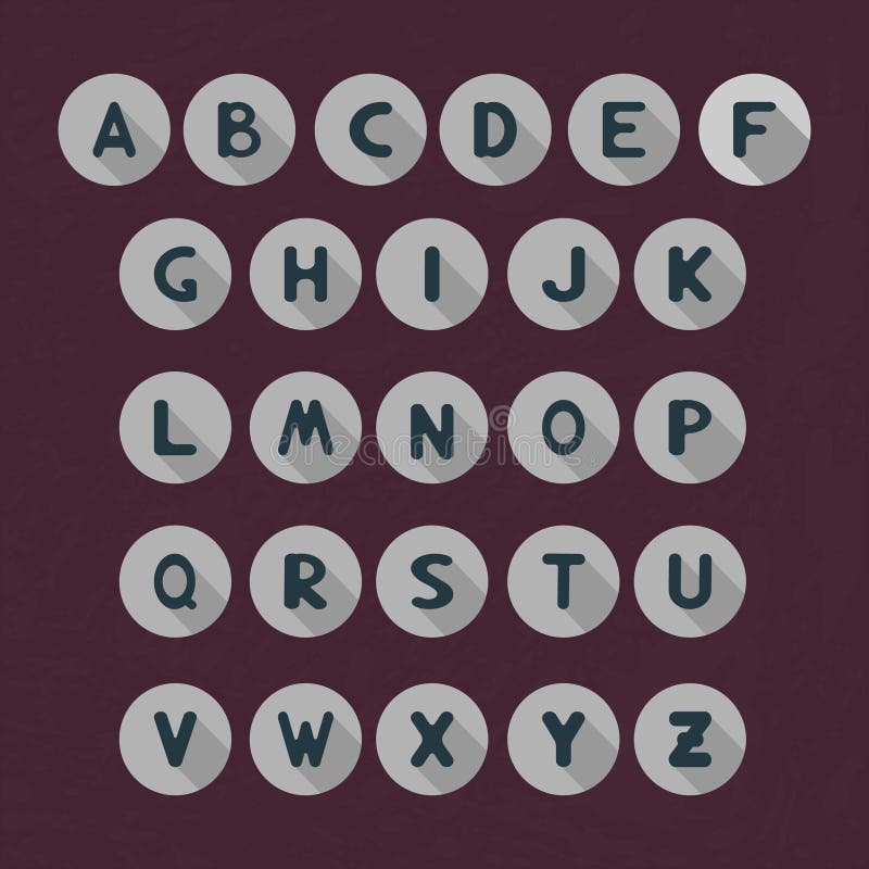 English Alphabet in the Form of Flat-style Icons with Shadows Stock ...