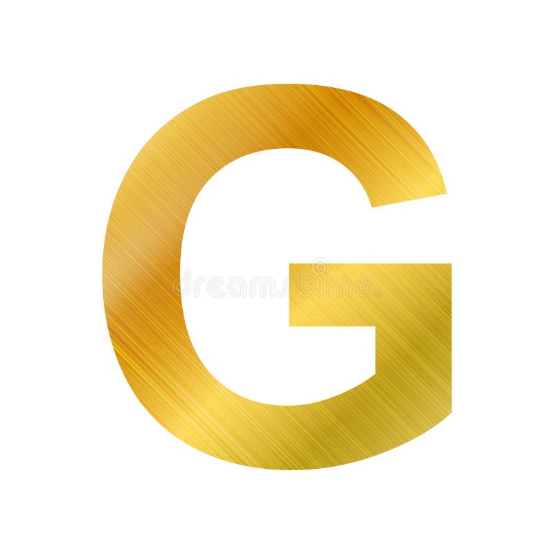 English Alphabet, Gold Texture Letter G on White Background - Vector ...