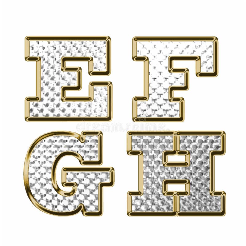 English Alphabet Gold Vector Illustration Stock Vector - Illustration ...