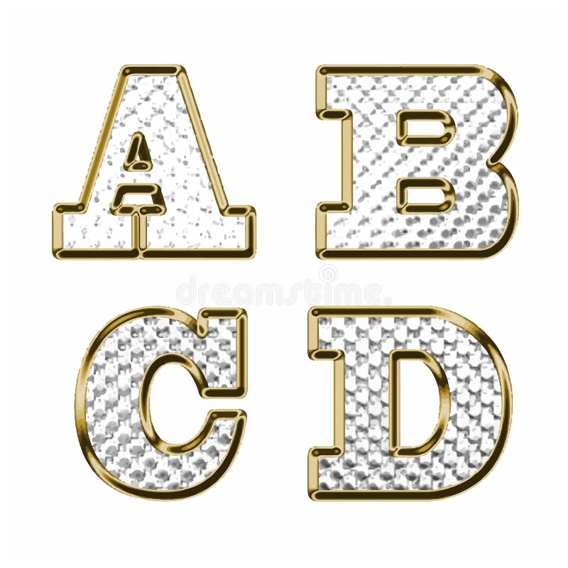 English Alphabet Gold Vector Illustration Stock Vector - Illustration ...