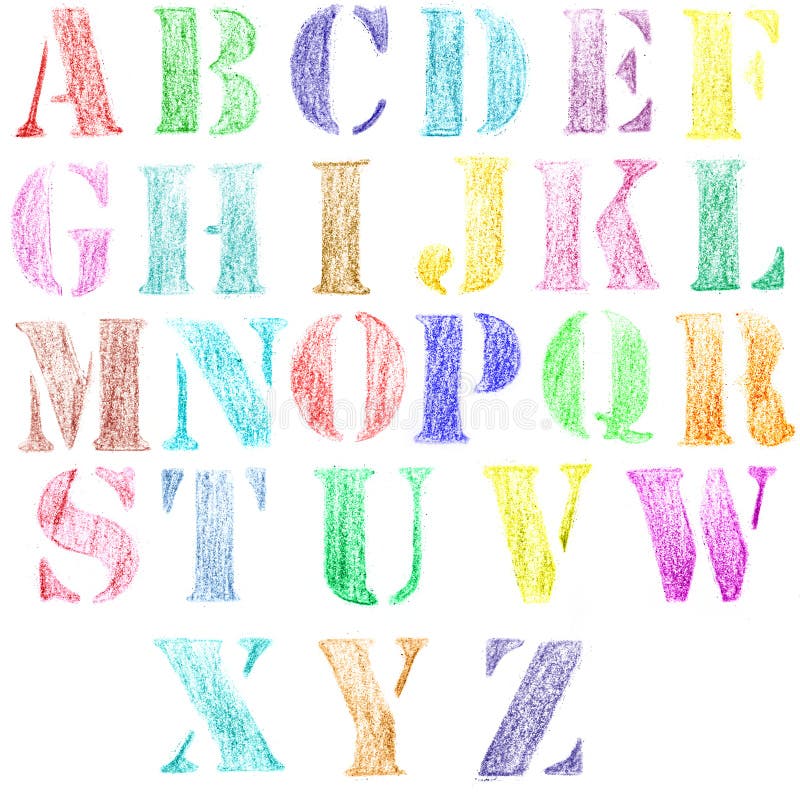 English Alphabet ,Hand Drawn Stock Photo - Image of colored, font: 70158268