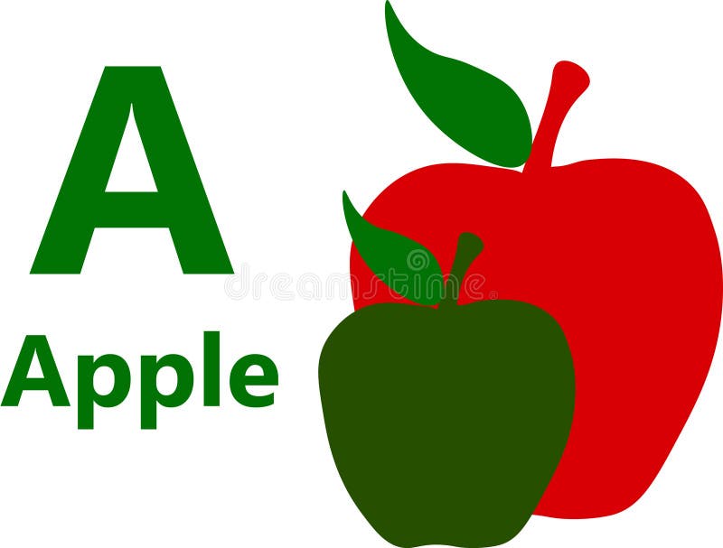 English Alphabet Letter a for Apple Stock Illustration - Illustration ...