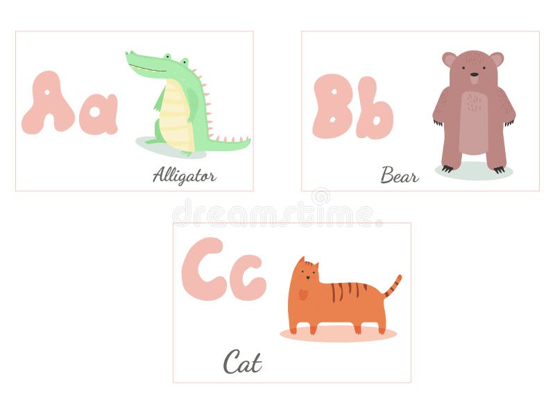 English Alphabet Letter a, B, C Stock Vector - Illustration of letter ...