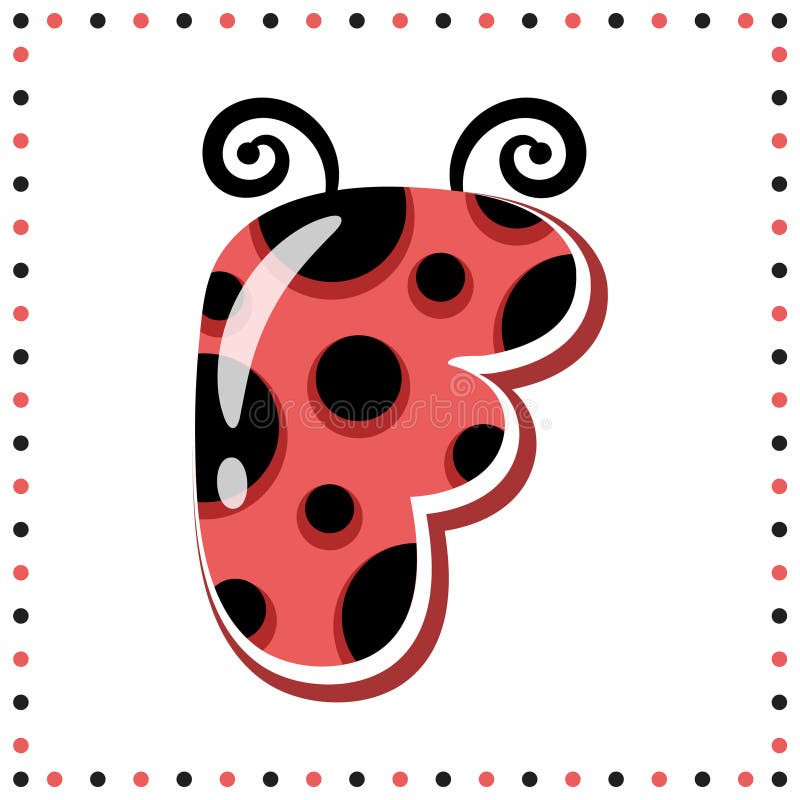 Letter F Cute Ladybug Theme Stock Illustrations – 1 Letter F Cute ...