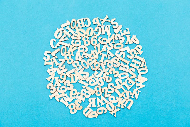 English Alphabet, Letters of Different Bright Colors on a Blue ...