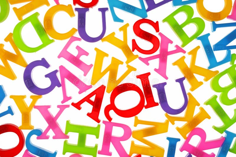 Letters of the English Alphabet on a White Background Stock Image ...