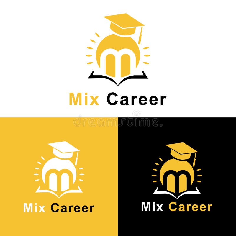 English Alphabet M in a Circle with Education Hat. Education and ...