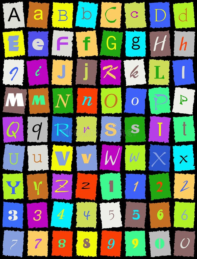 Vector Collage Alphabet Letters Made from Newspaper Magazine Abc Paper ...