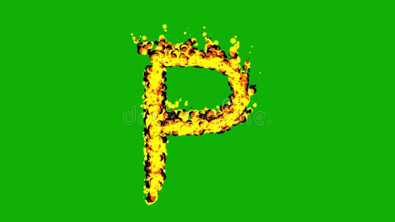 English Alphabet S with Fire Effect on Green Screen Background Stock ...