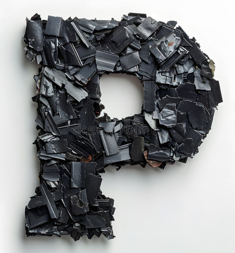 English Alphabet P Made of White and Black Colored Rectangle on White ...