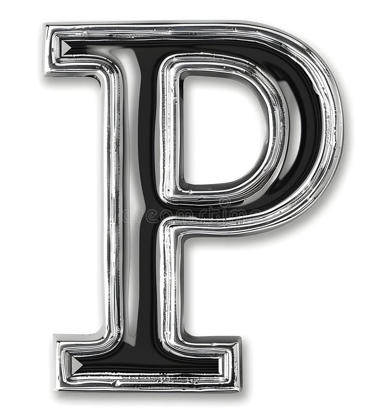English Alphabet P Made of White and Black Colored Rectangle on White ...