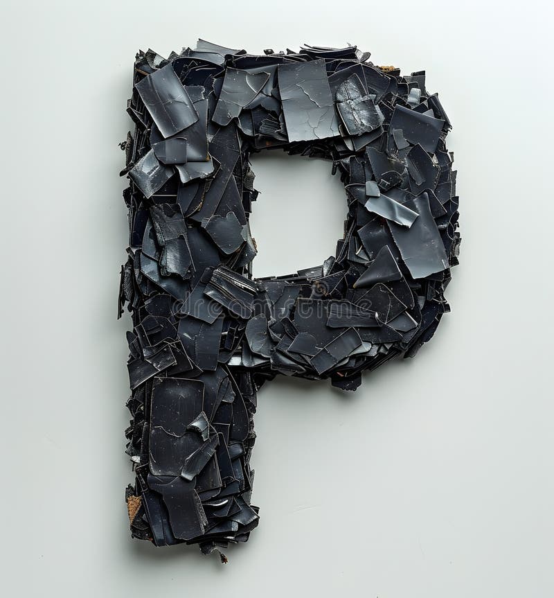 English Alphabet P Made of White and Black Colored Rectangle on White ...