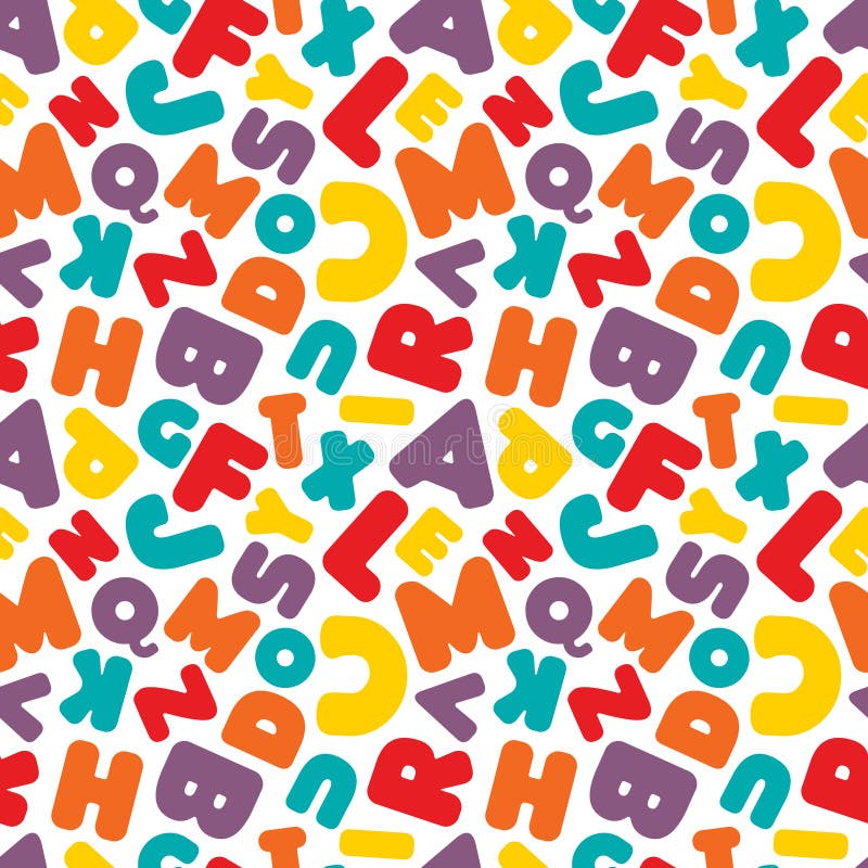 Colorful English Alphabet Letters Seamless Pattern Stock Vector ...