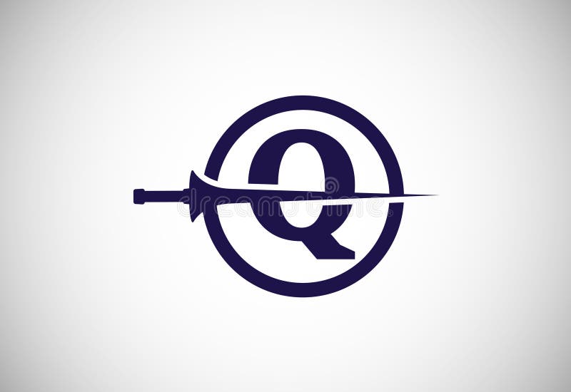 English Alphabet Q with Spear Lance. Creative Spear Logo Design ...