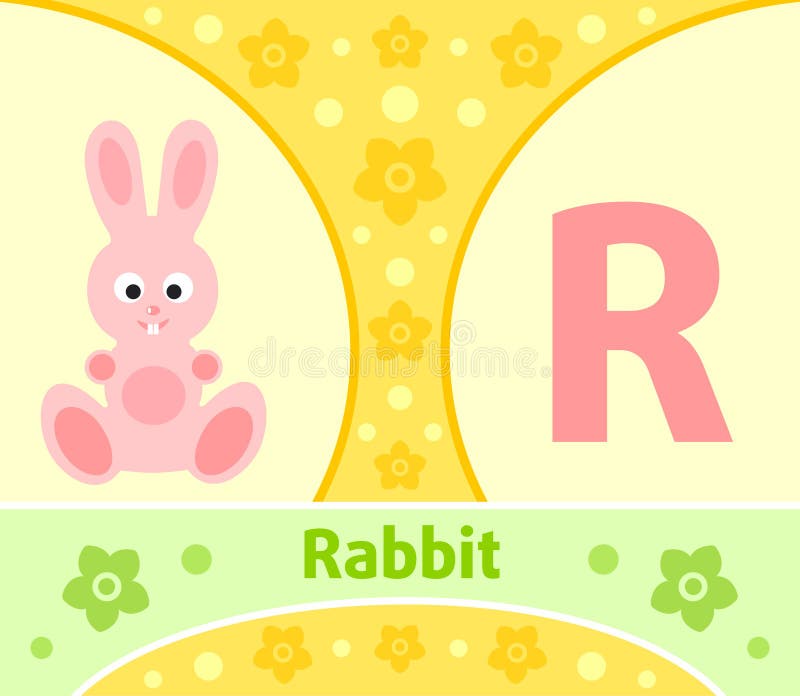 Rabbit. R Letter. Cute Children Animal Alphabet in Vector Stock Vector ...
