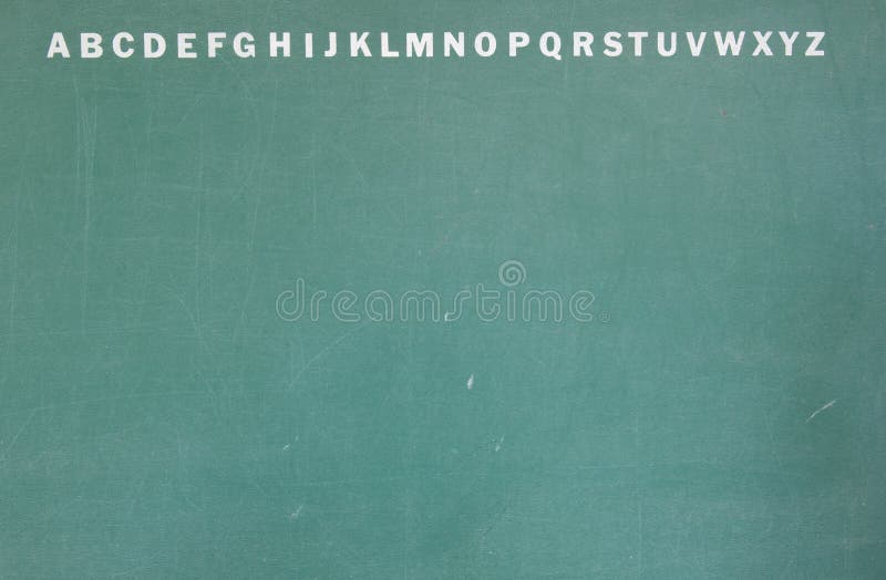 English Alphabet on School Chalk Board Stock Image - Image of alphabet ...
