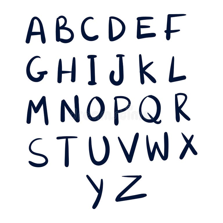 English Alphabet Scribbles. Hand Drawn Alphabets Scribble Set Vector ...