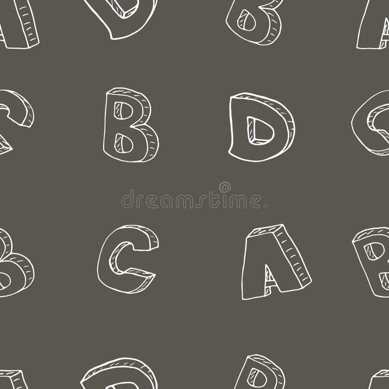English Alphabet Seamless Pattern Stock Vector - Illustration of ...