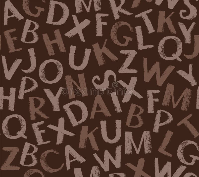 English Alphabet Seamless Pattern, Brown. Stock Vector - Illustration ...