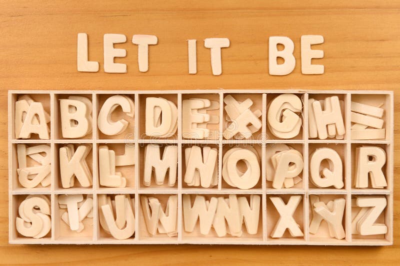 English Alphabet Set in Wooden Box Stock Photo - Image of typesetter ...