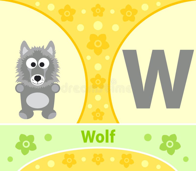 The English alphabet Wolf stock vector. Illustration of play - 33569823