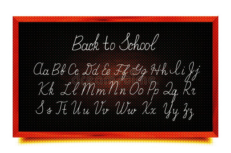 English Alphabet Written in Chalk on a Blackboard Stock Vector ...