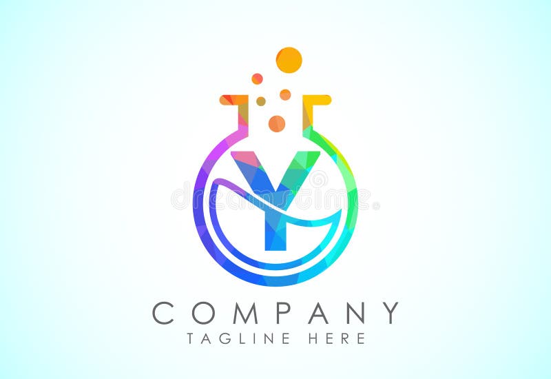 English Alphabet Y with Science Lab Emblem. Low Poly Style Lab Science ...