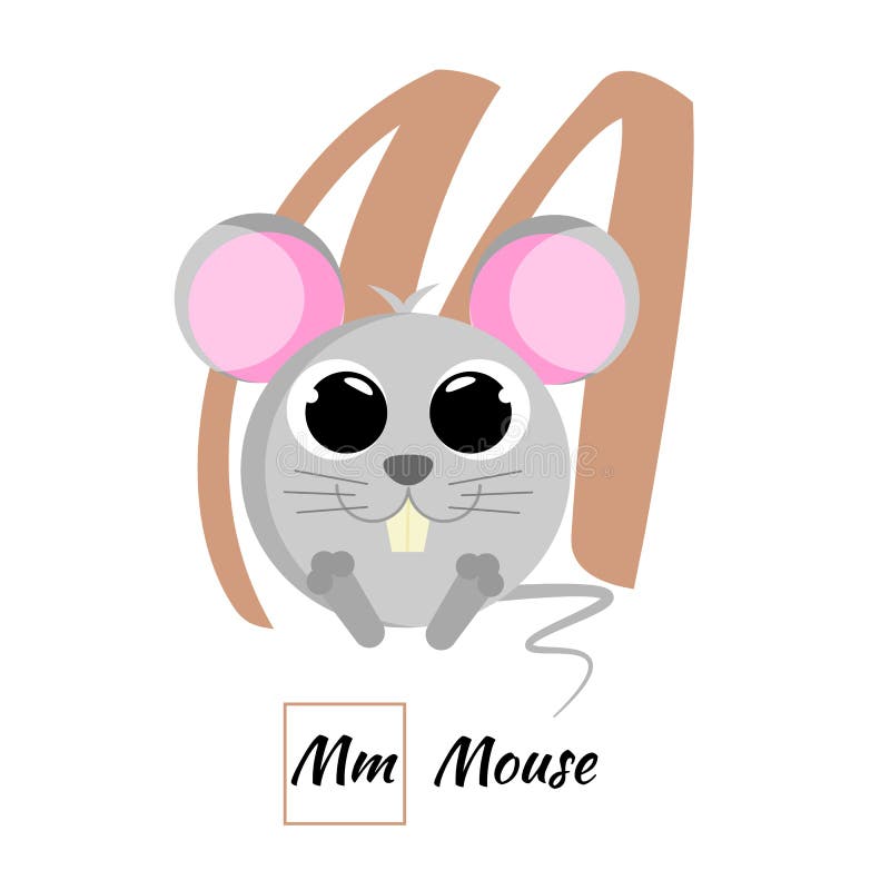 Mouse. M Letter. Cute Children Animal Alphabet In Vector. Funny Stock ...
