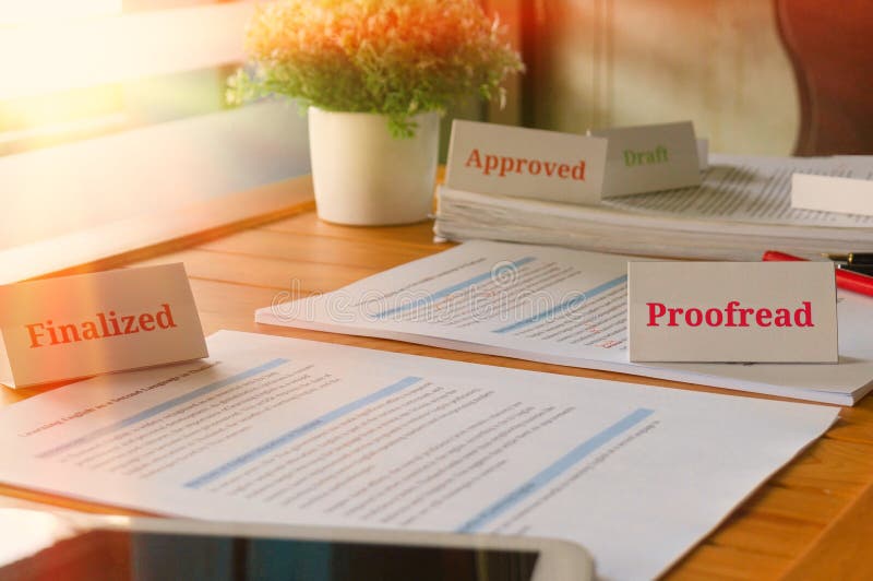 English Article Being Proofread in Office Stock Photo - Image of paper, language: 348212974