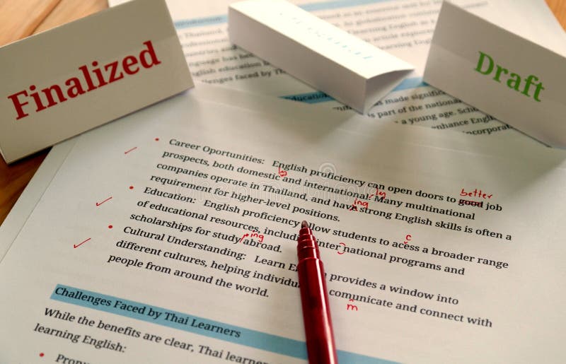 English Article Being Proofread in Office Stock Image - Image of ...