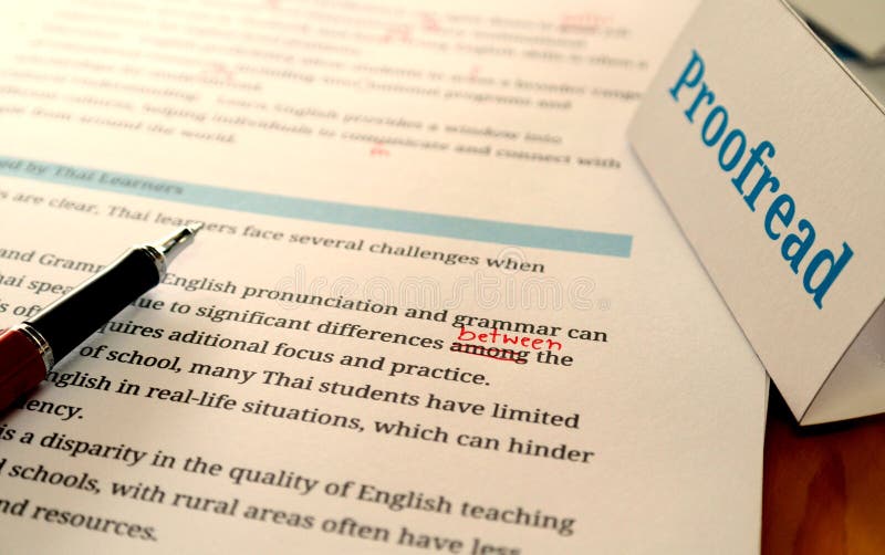 English Article Being Proofread in Office Stock Photo - Image of ...